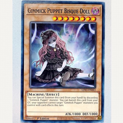 游戏王 美英一刷LDS3-EN063 N 机关傀儡-素瓷人偶 AA1 Gimmick