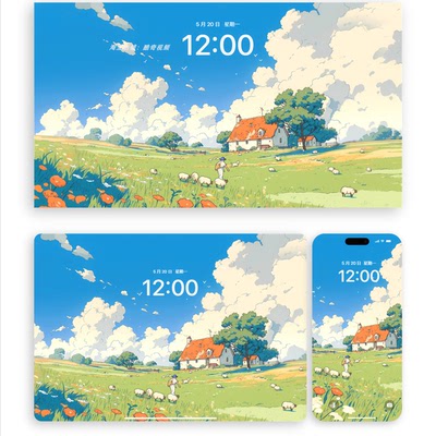 5套4K高清宫崎骏手机平板电脑壁纸ipad苹果华为折叠屏壁纸#2004