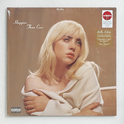 碧梨专辑 Billie Eilish Happier Than Ever 浅蓝 2LP黑胶唱片