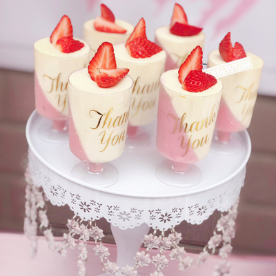 烫金婚礼甜品台慕斯杯贴纸