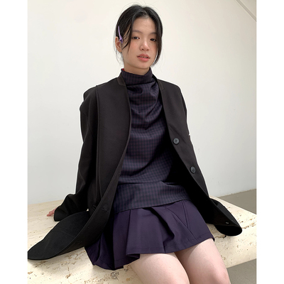 DOSORDONTS黑色无领单排扣西服