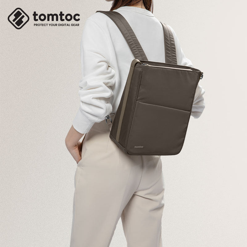 tomtoc双肩包女单肩包大容量托特包两用背包斜挎2023新款通勤包包_虎窝淘