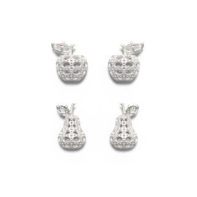 TOGGLER925银水果镶石耳钉送礼