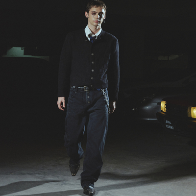 【XSPACE】RICHILL MELANCHOLY丨 羊毛圆领针织开衫长袖老钱风