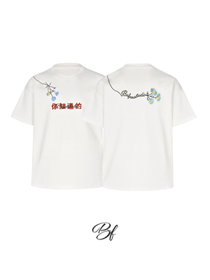 BUFANSTUDIO花卉刺绣短袖