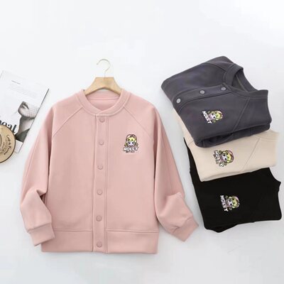 [卫衣之都]秋冬季新款卡通标简约款开衫外套-KL23138