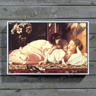 母子 mother child(有樱桃) leighton 雷顿 唯美 装饰画 亲情