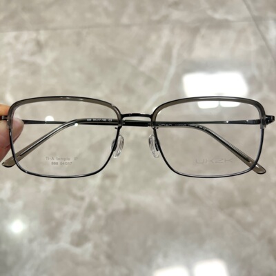 【隐形派】UKZK设计师款纯钛眼镜框9克超轻男商务小框眉线框近视