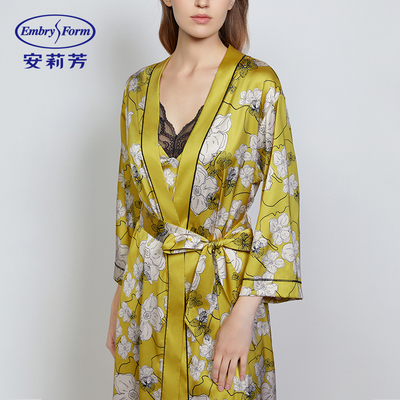 安莉芳专柜薄款雪纺印花睡袍女士春时尚晨袍家居服EL00546