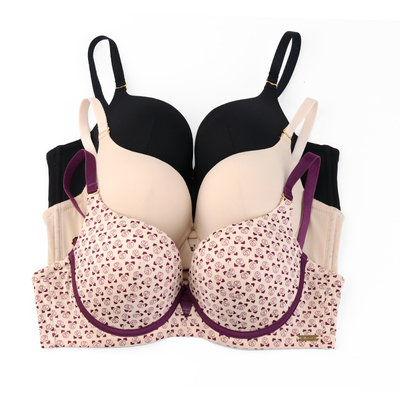 安莉芳商场同款女士光面内衣小胸厚杯上托聚拢文胸EB0230