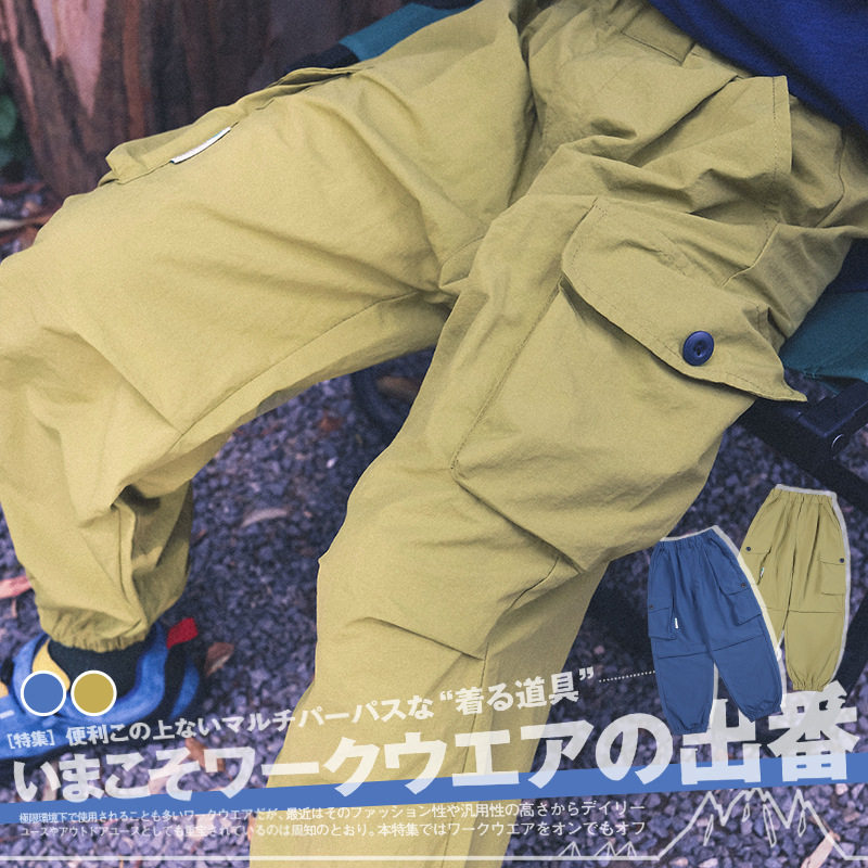 男童工装裤2026秋季新款户外儿童轻量机能裤子中大童速干束脚长裤