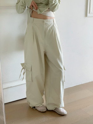 26年早春OMELET蛋卷韩系简约百搭休闲抽绳口袋棉里布工装裤休闲裤