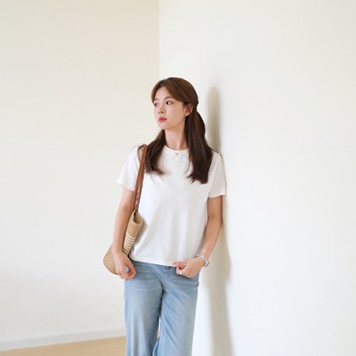 REST HEART 2026夏季新品 圆领刺绣钉珠设计感短袖T恤