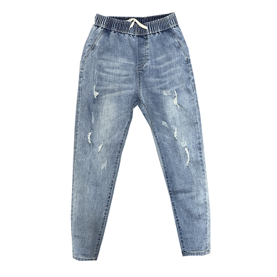 网红秋冬蓝色同款精神小伙牛仔裤