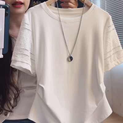夏季新款宽松百搭白色短袖t恤女