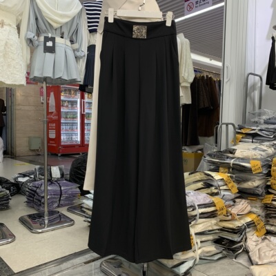 堂熙泉A8073春夏新款高腰显瘦西装裤女修身显瘦垂感阔腿裤长裤潮