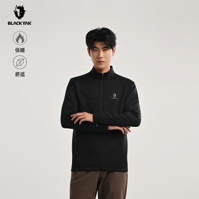 BLACKYAK/布来亚克 秋冬男士保暖拉绒长袖半拉T恤WYM427