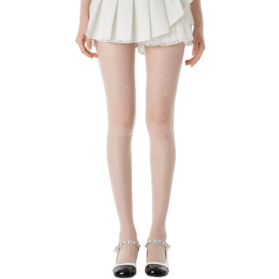 波点丝袜女春秋薄款白色防勾丝打底袜芭蕾连裤袜夏季黑丝光腿神器