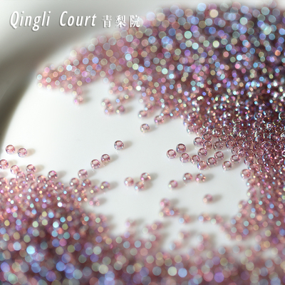 日本进口御幸幻彩透紫玻璃米珠