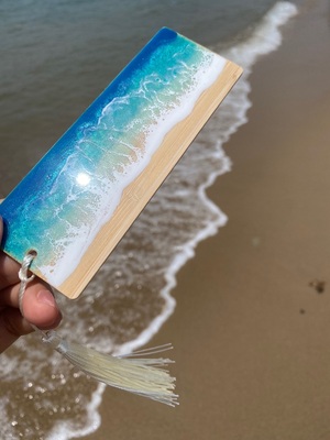 一花木原创手作 海洋书签大海 bookmark 流体画 ins风 礼品工艺品