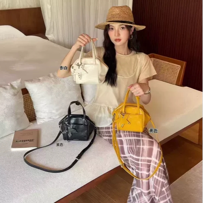 油腊皮新款时尚百搭女包单肩包斜挎包手提包水桶包腋下包小包9452