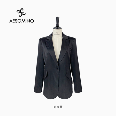 Aesomino/衣莎美诺外套阑夜黑Y540C6291