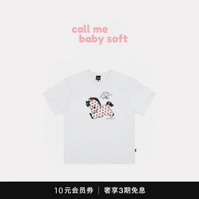 ●callmebabysoft韩国小众潮牌LMC波点小马字母印花圆领短袖T恤女
