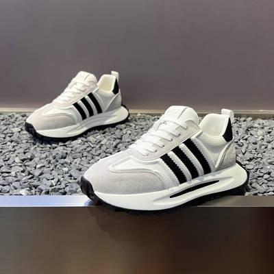 欧洲站男鞋2025款冬季加绒保暖百搭运动休闲鞋软底增高阿甘老爹鞋