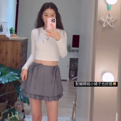 许路儿短裙百褶绑带可爱a字制服