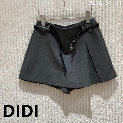 欧洲站2026早夏新款高腰配腰带显瘦A字短裤女设计感裙裤61012
