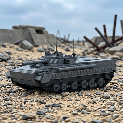 现货小颗粒MOC-173206坦克BMP-3步兵战车军事积木益智模型摆件