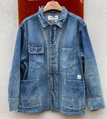 做旧多袋复古工装牛仔夹克