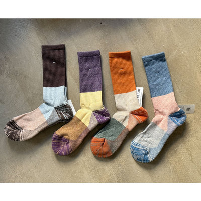 Anonymous Ism特价 古董织机制日本古法棉混纺复古民族风拼色棉袜