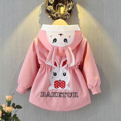 女童春秋中长款风衣外套