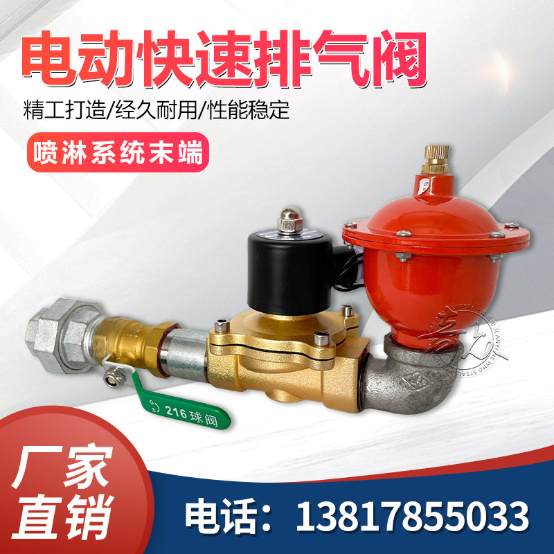 消防电动快速排气阀 预作用报警阀喷淋系统末端干式放气阀DN25-50