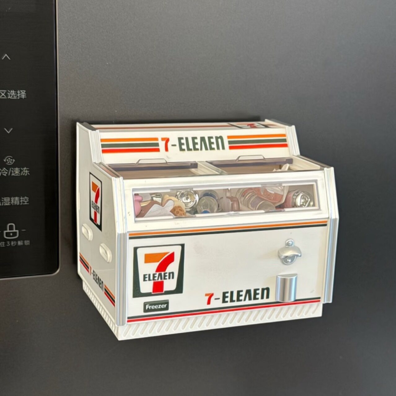 711微缩卧式小冰柜冰箱贴可开灯迷你冰箱家饰软装搭配套装玩具