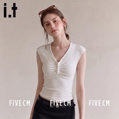 itFIVECMV领女坎肩修身纯色T恤