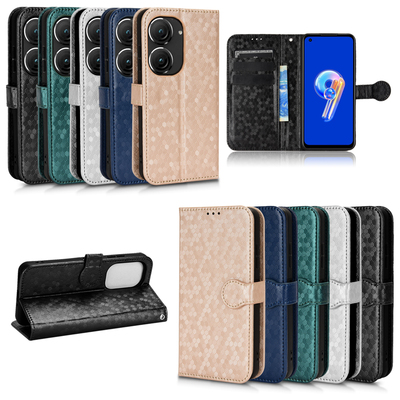 适用于华硕Zenfone9波点纹皮套手机壳插卡防摔保护套男女壳翻盖式