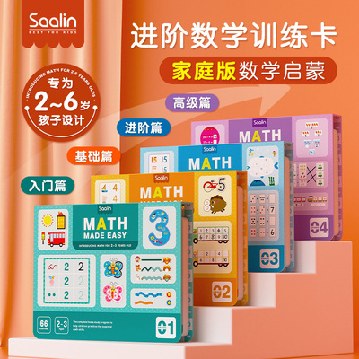 SAALIN莎林 儿童可擦写进阶数字训练卡片算术启蒙早教学习玩具
