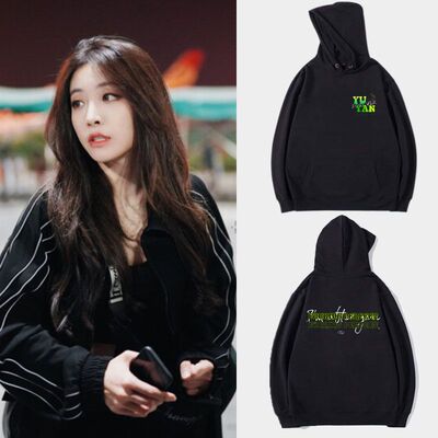 祺祺一佳yuyan喻言话筒歌手应援服连帽卫衣百搭宽松男女学生外套