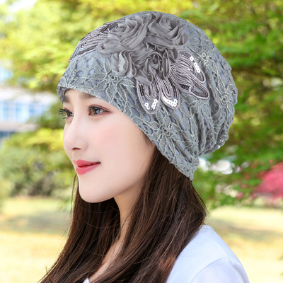 四季薄款女士蝴蝶花朵帽民族风帽