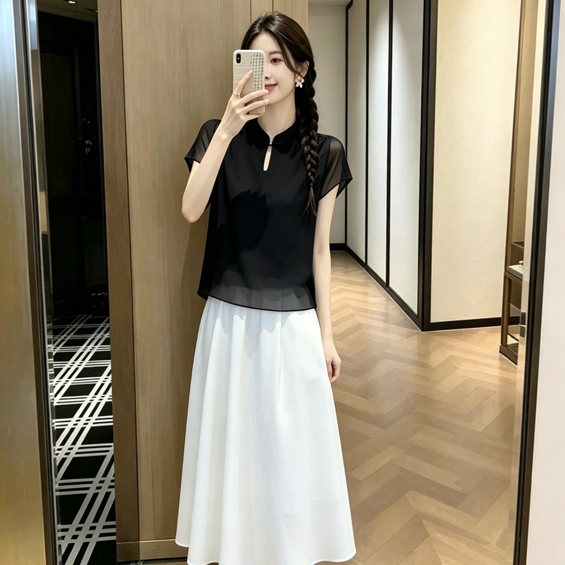 盐系轻熟漂亮套装女夏装2026超火减龄独特巨好看上衣半身裙一整套