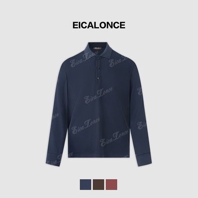 Eicalonce25·FW简约百搭舒适休闲翻领长袖polo衫SM80205