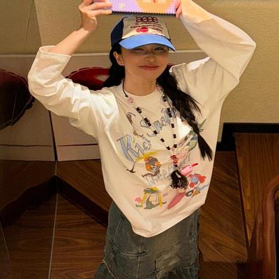 长袖ins重磅慵懒风纯棉长袖T恤