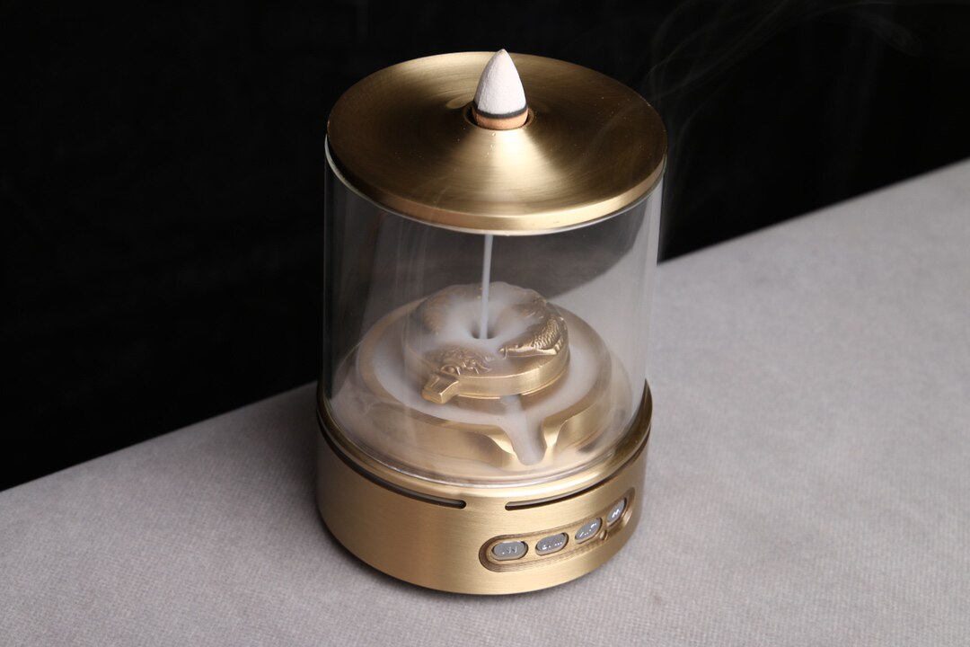 倒流香炉创意摆件纯铜观赏防风家用室内茶道香薰炉