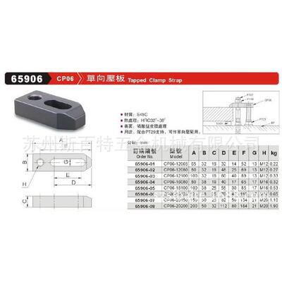 销压售台65920湾CP04球墨铸铁机床调节压板U型模具板
