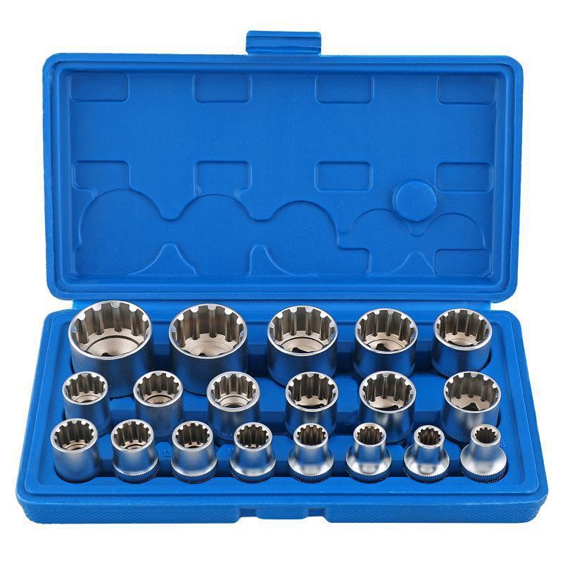 1/2大飞6角套筒12角齿型梅花套筒头电动小风炮套筒21件套工具套装