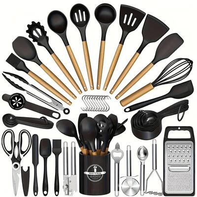 Silicone Kitchen Utensil Set 34PCS Heat Resistant Kitchen