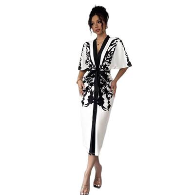 Women's Long Dress Fitted Woven Fabric Moderate Thickness