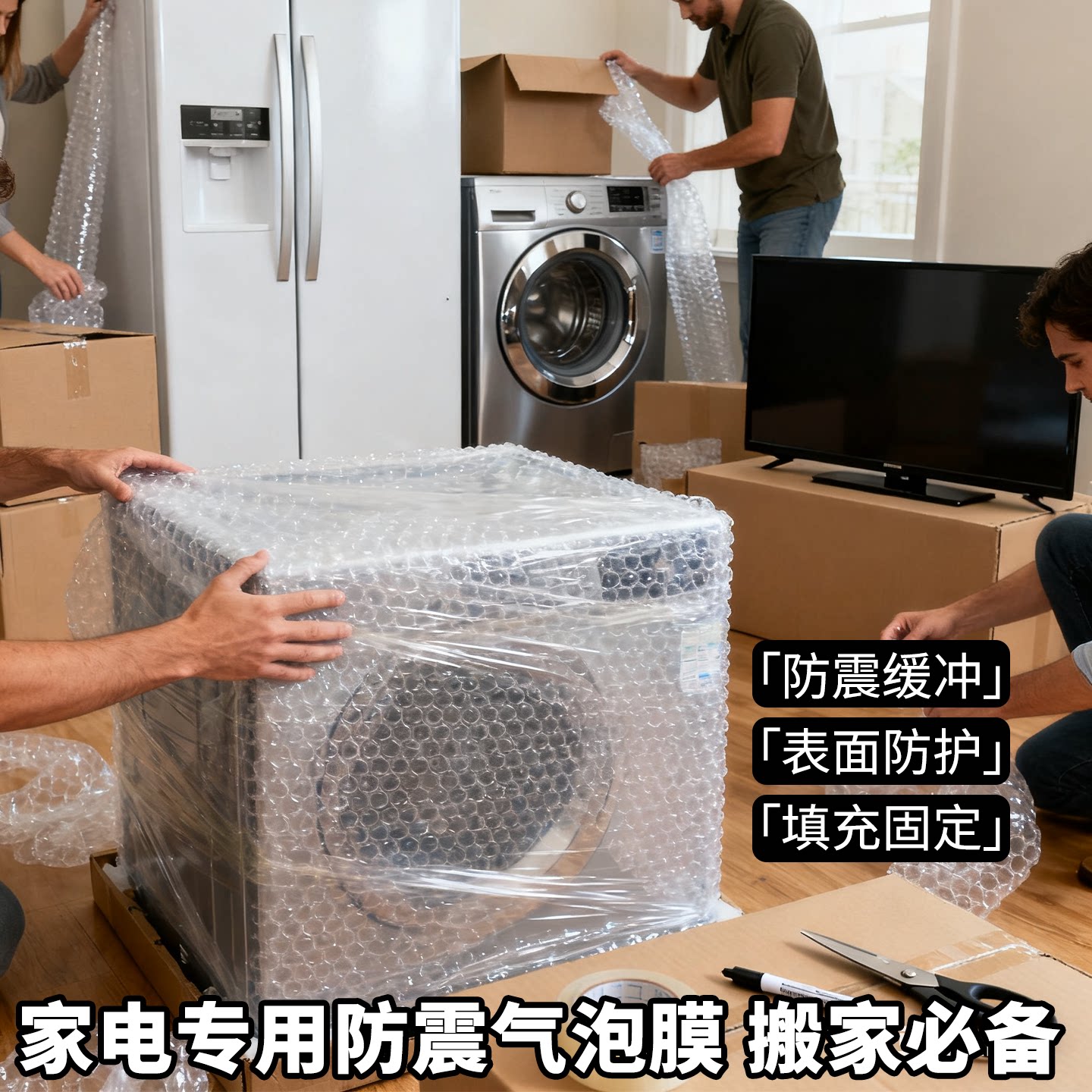 气泡膜加厚宽冰箱洗衣机搬家保护防护磕碰防撞家电专用PE包装材料